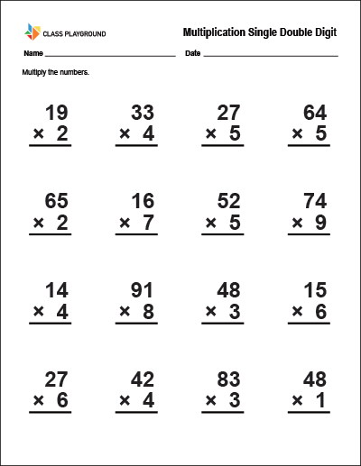 Double Digit Multiplication Worksheet 1 Hoeden At Home Double Digit 